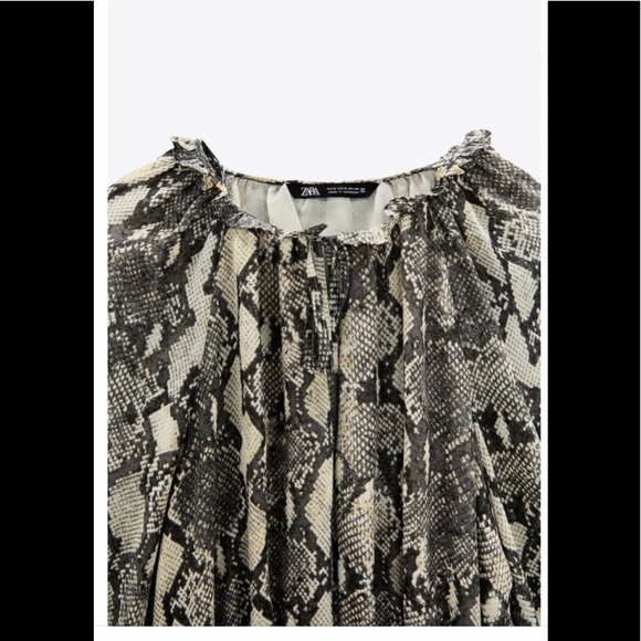 Zara | Dresses | Zara Long Animal Snake Print Midi Dress With Belt ...